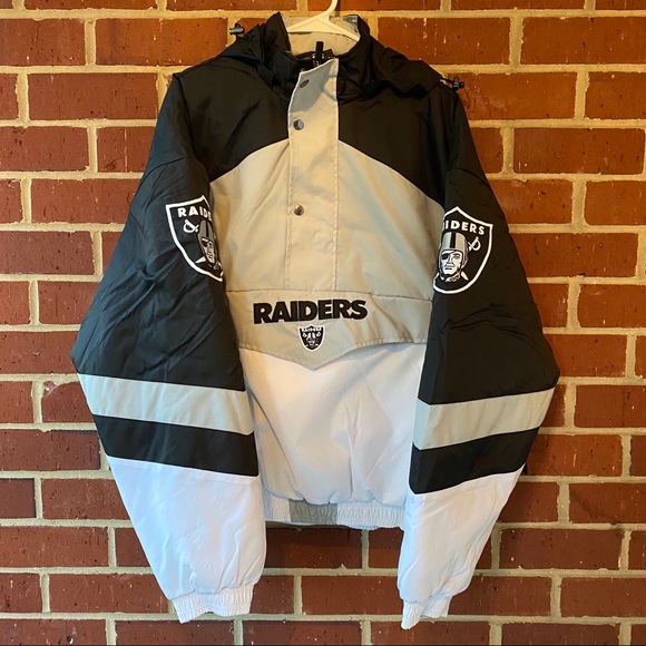NFL | Jackets & Coats | Rare Las Vegas Raiders Half Zip Puffer Jacket ...